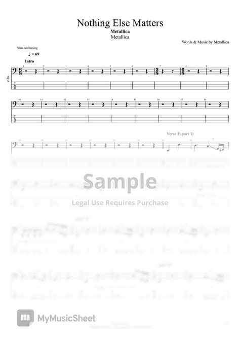 Metallica Nothing Else Matters Sheets By Paul Del Bello