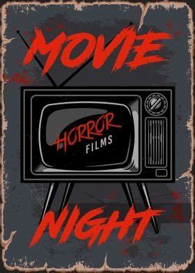 Movie Horror Night Poster Picture Metal Print Paint By 3am