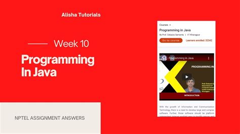 programming in java nptel week 10 assignment 10 answers solutions nptel2021 youtube