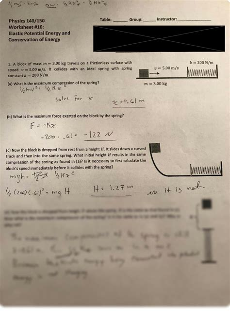 Solution Worksheet Physics Mechanics And Wave Motion Phys