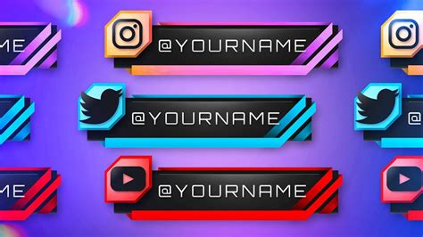 Free Social Media Pop Up Twitch Panel Template YouTube