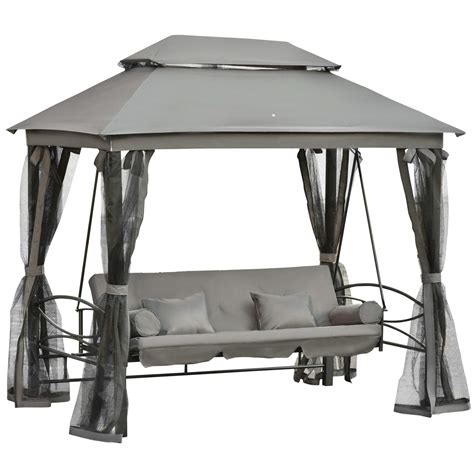 Buy Outsunny 3 Seater Swing Chair 3 In 1 Convertible Garden Swing Seat