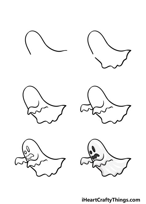 Cartoon Ghost Drawing How To Draw A Cartoon Ghost Step By Step 2023