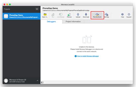 guide for phonegap desktop app users monaca docs