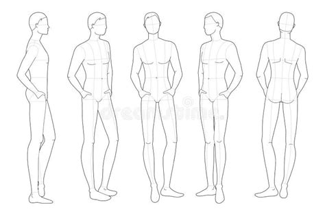 Fashion Template Of Relaxing Stand Men Stock Vector Illustration Of