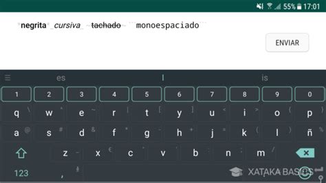 Cómo poner negritas cursivas tachado y monoespaciado en WhatsApp