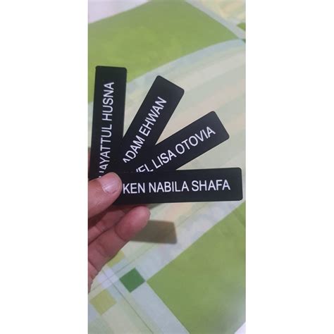 Jual Nama Dada Name Tag Grafier Grafir Akrilik Hitam Dof Magnet