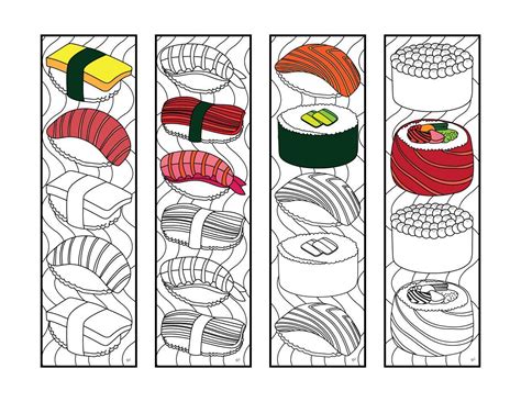 Cute Sushi Coloring Pages Coloring Page