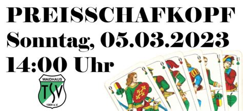 Preisschafkopf Am 05 03 2023 TSV Waidhaus