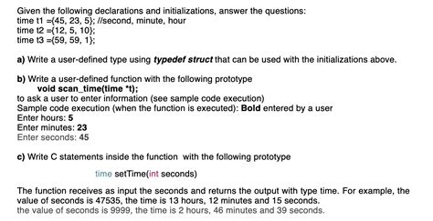 solved given the following declarations and initializations