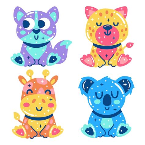 Cole O Chamativa De Adesivos De Animais Selvagens Vetor Gr Tis