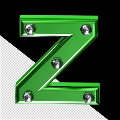 Símbolo verde parafusos letra z PSD Premium