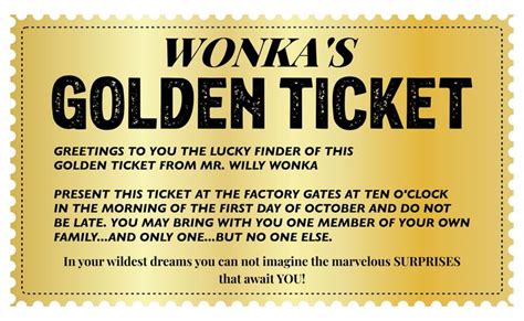 A Golden Ticket With The Words Wonka S Golden Ticket