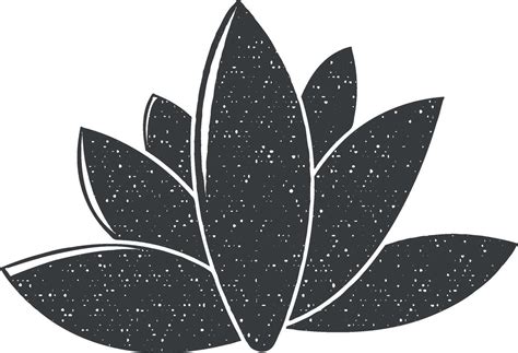 Lotus Flower Vector Icon Illustration With Stamp Effect 38035953 Vector