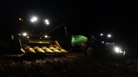 Nocne Koszenie Kukurydzy Na Ziarno 2016 New Holland TC5070 Full HD
