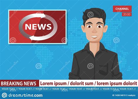 Presentador Estrella En Noticias De La Difusi N De TV Ejemplo Del