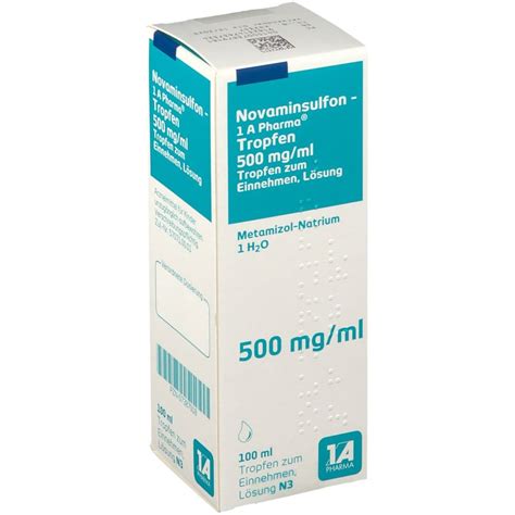 Novaminsulfon 1 A Pharma Tropfen 500 Mg Ml 100 Ml Shop Apotheke