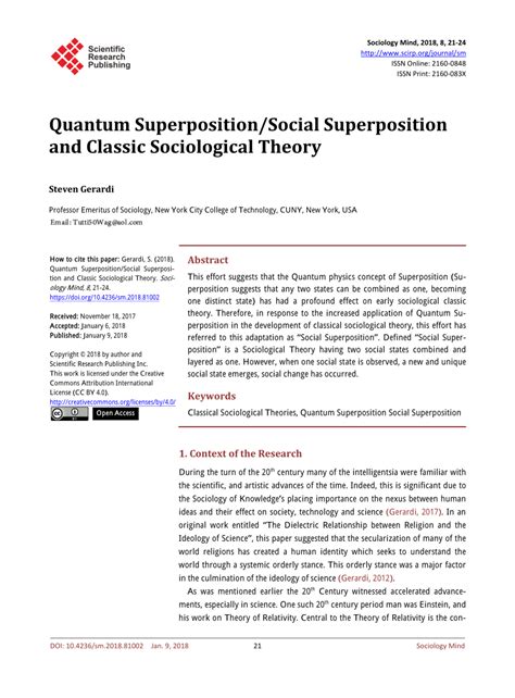 pdf quantum superposition social superposition and classic sociological theory