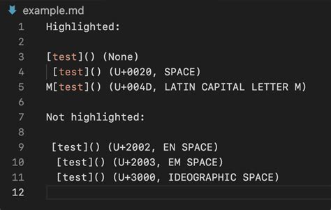 markdown leading unicode non ascii whitespace breaks syntax highlighting · issue 2022