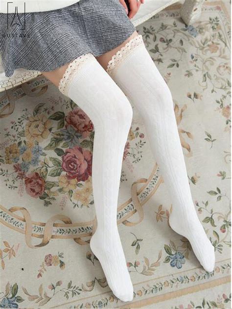 Gustave Gustavedesign Women Over The Knee Thigh High Socks Legging Warmer Extra Long Cotton