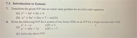 solved 7 1 introduction to systems 7 transform the given