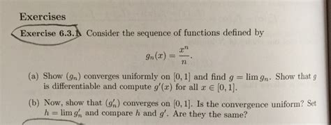 solved consider the sequence of functions defined by g n x