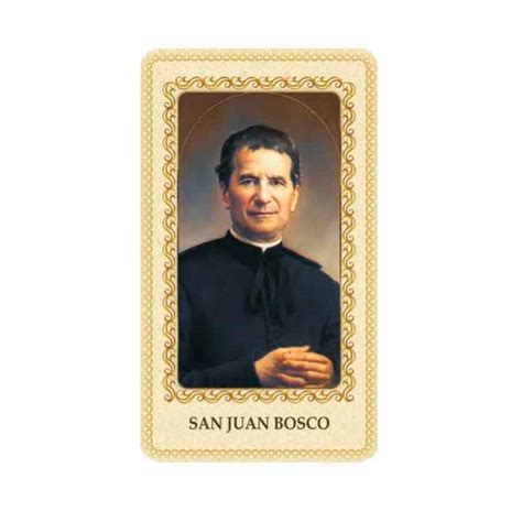 Estampa de San Juan Bosco plastificada con oracion Estampería San José
