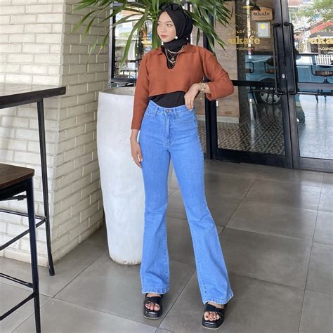 Jual Highwaist Cutbray Jeans Wanita Celana Cutbray Jumbo Kekinian