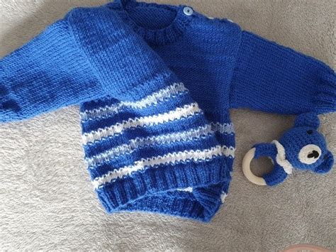 Strickanleitung Baby Pulli ohne Seitennaht Größe 68 74