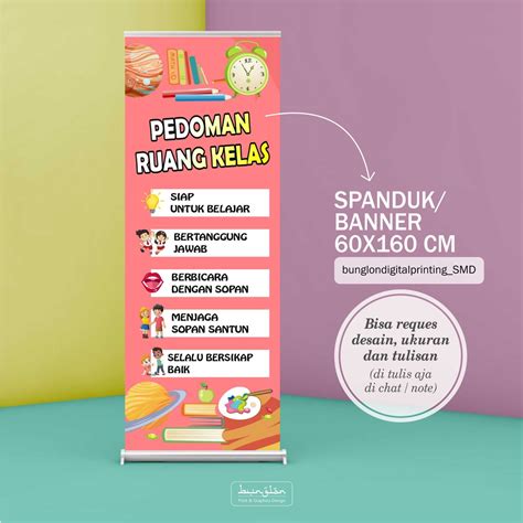 Jual Spanduk Banner Peraturan Kelas Kami Pedoman Ruang Kelas Edukasi