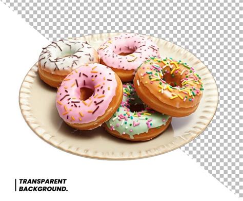 Premium PSD Assorted Donuts With Chocolate Frosted Pink Glazed And