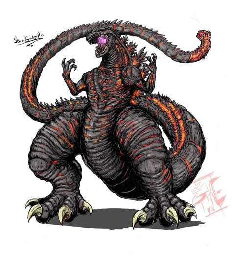 Shin Godzilla Drawing Step By Step Godzilla Drawing Shin Bodbocwasuon
