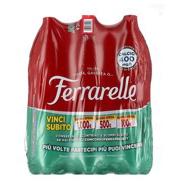 ACQUA MINERALE EFFERVESCENTE NATURALE FERRARELLE 6 Bottiglie GRANDI Da