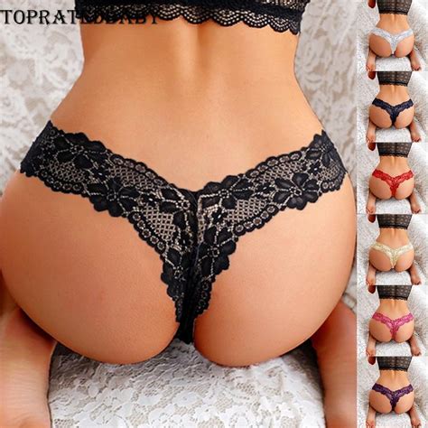 Tangas Sexy De Encaje Para Mujer Ropa Interior LenceríA Sin Costuras