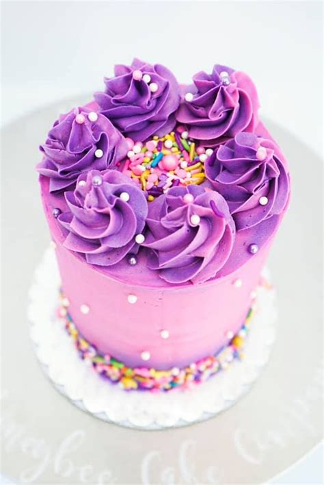 Birthday Cake Purple Design Aria Art