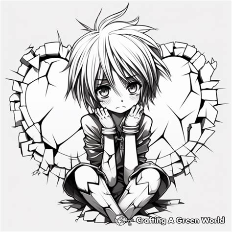 Broken Heart Coloring Pages Free Printable