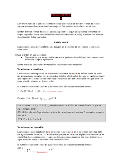 combinatoria pdf permutación conjunto matemáticas
