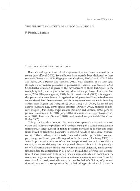 pdf the permutation testing approach a review