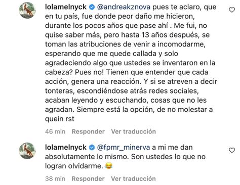 Lo que viví en Chile fue lo peor de mi vida Lola Melnyck revela por