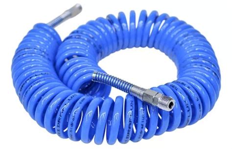 Manguera En Espiral De Poliuretano Azul De 8 Mm X 10 Metros Para Aire