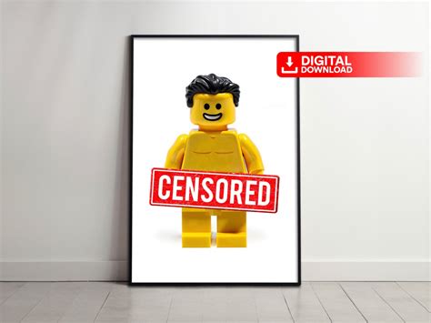 Lego Naked Guy Poster Funny Lego Art Print Unique Wall Decor Lego
