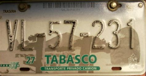 Placas de Autos de México y otras COS 999 AS Tabasco Placa de Camión