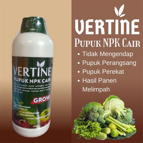 Jual Pupuk NPK Cair 1L VERTI GROW Zpt GA3 Perekat Pupuk Cair Pemicu
