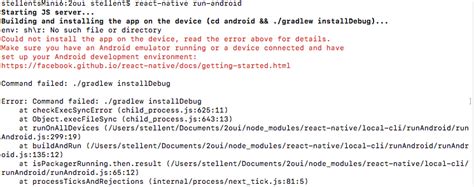 not able to run react native project android version stack overflow