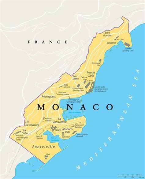 Mapas De Los Paises De La Regi N Del Mar Mediterraneo Monaco Europe