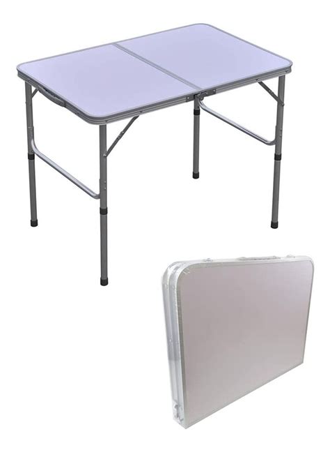 Mesa Camping Dobrável Vira Maleta Altura Regulável 90x60cm Frete grátis