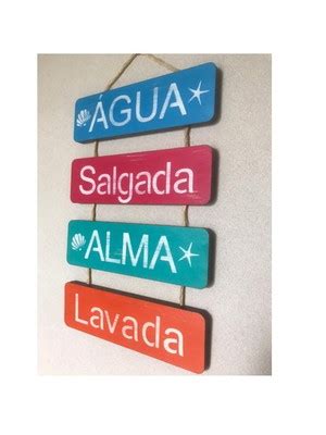 Quadro Agua Salgada Alma Lavada Frase Mar M284a Compre Produtos