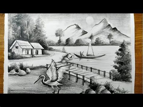 Pencil Shading Scenery Nature Sketches Pencil Easy Scenery Drawing