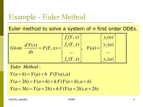 Cise Numerical Methods Topic Ordinary Differential Equations
