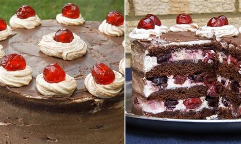 Labai skanus šokoladinis tortas su grietinėlės kremu ir vyšniomis